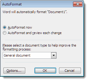 AutoFormat and AutoCorrect